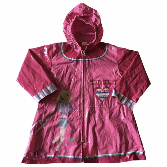 Barbie | Jackets & Coats | Barbie Vintage Rain Slicker Hooded Jacket 9s ...